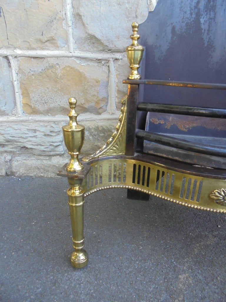 Brass and Cast Iron Adams Style Fire Basket Grate at 1stDibs
