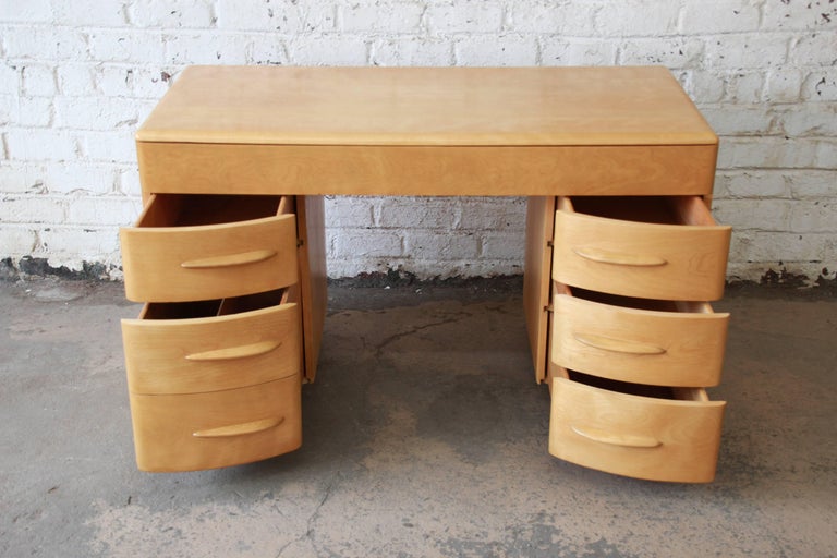Heywood Wakefield Mid-Century Modern Maple Desk at 1stDibs