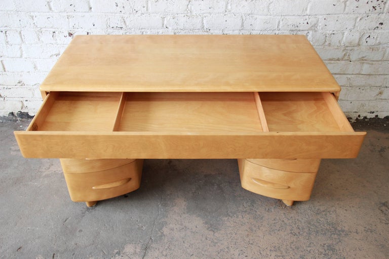 Heywood Wakefield Mid-Century Modern Maple Desk at 1stDibs