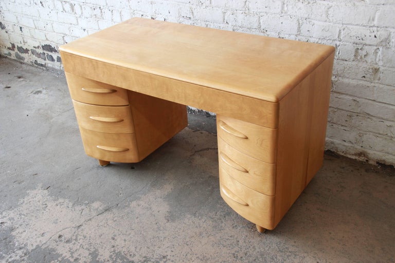 Heywood Wakefield Mid-Century Modern Maple Desk at 1stDibs