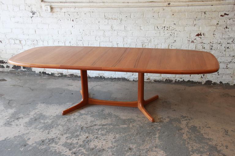 Dyrlund Danish Modern Teak Sculptural Extension Dining Table at 1stDibs