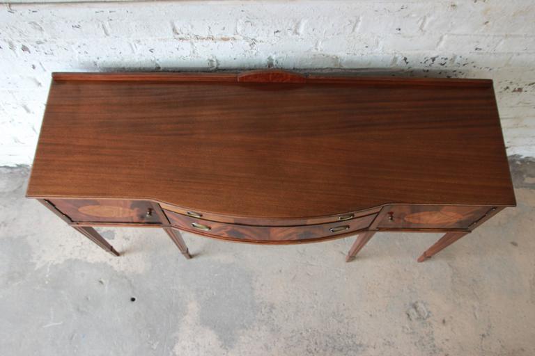 Limbert Hepplewhite Style Inlaid Flame Mahogany Sideboard Buffet, circa ...