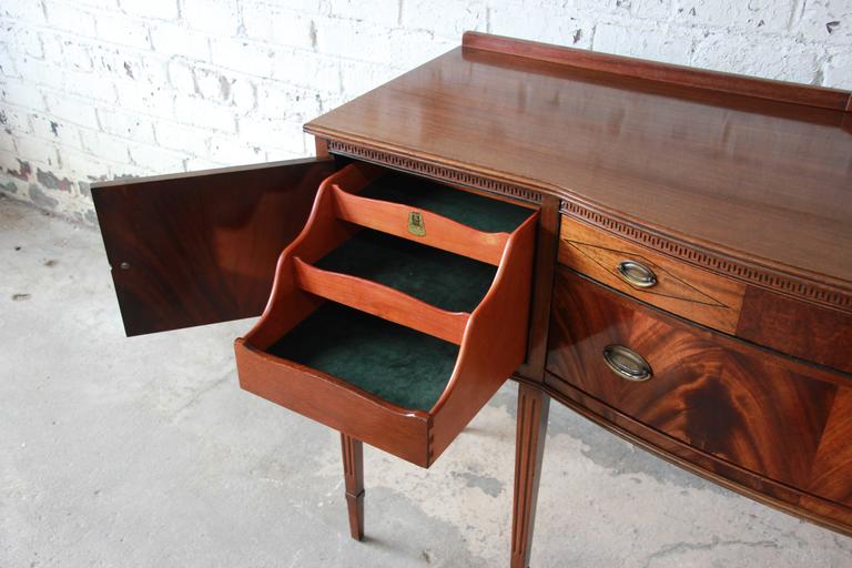 Limbert Hepplewhite Style Inlaid Flame Mahogany Sideboard Buffet, circa ...