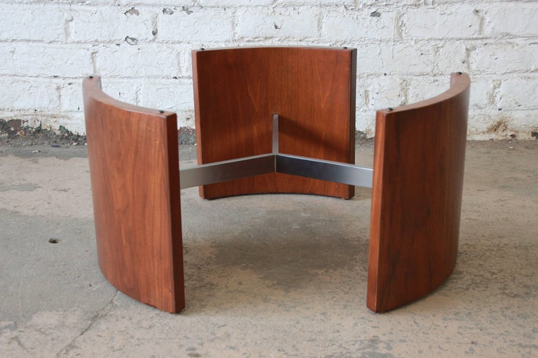 Vladimir Kagan "Radius" Mid-Century Modern Walnut and Steel Cocktail ...