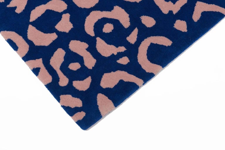 Aelfie Cheetah Animal Print Blue and Pink Tufted Rug 8x10 For Sale at ...