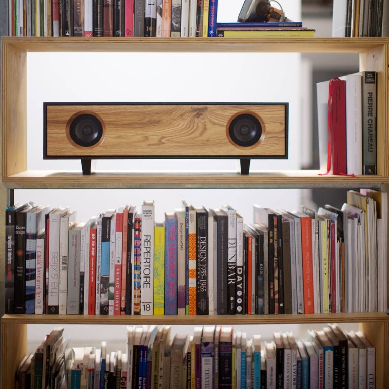Tabletop HiFi Speaker Natural Walnut Cabinet with Glacier White Speaker ...