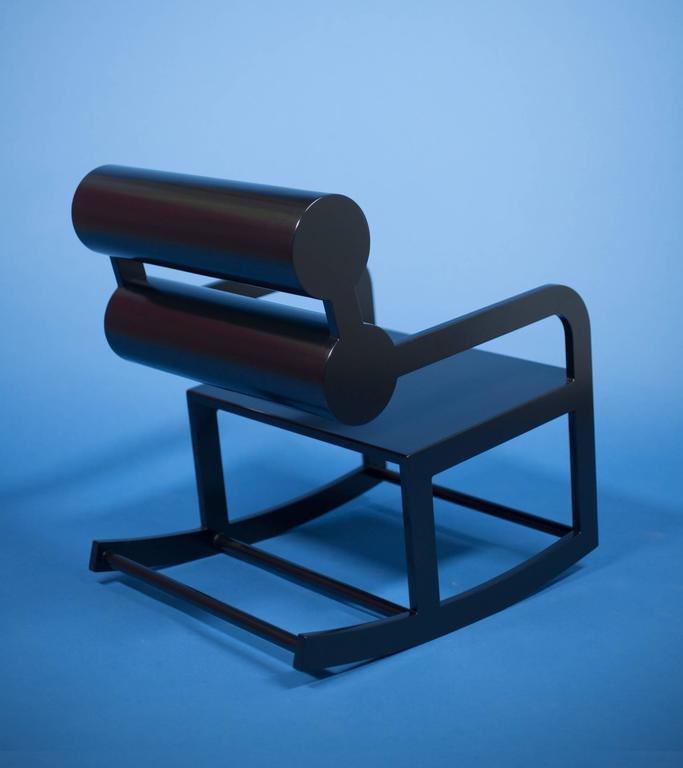 Waka Waka Contemporary Black Lacquered Double Cylinder Back Accent ...