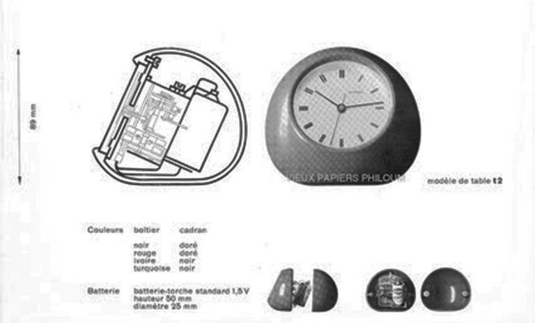 Red Table Clock "Secticon" by Angelo Mangiarotti for Secticon at ...