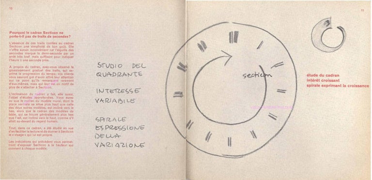 Red Table Clock "Secticon" by Angelo Mangiarotti for Secticon at ...