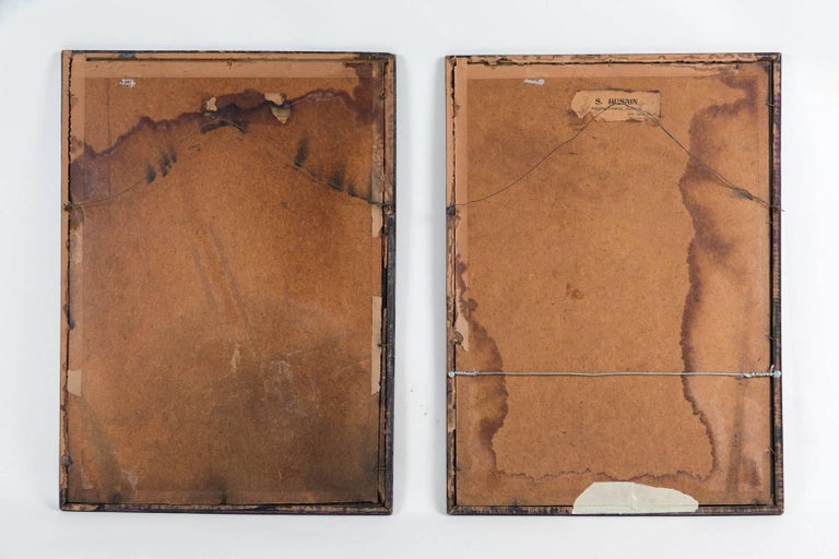 Pair of Indian Reverse Glass Paintings at 1stdibs