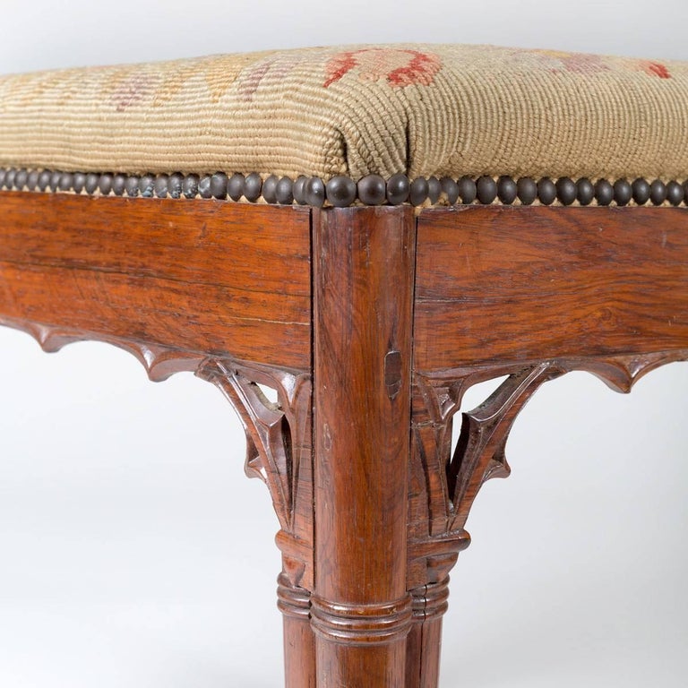 Rosewood Gothic Revival Stool at 1stDibs