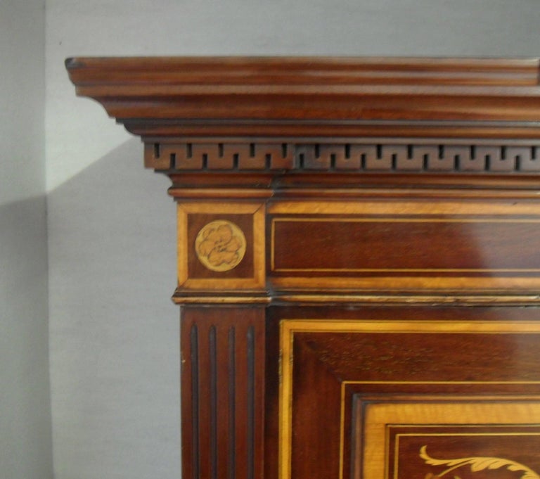 Edwardian Sheraton Revival Mahogany Inlaid Wardrobe at 1stDibs