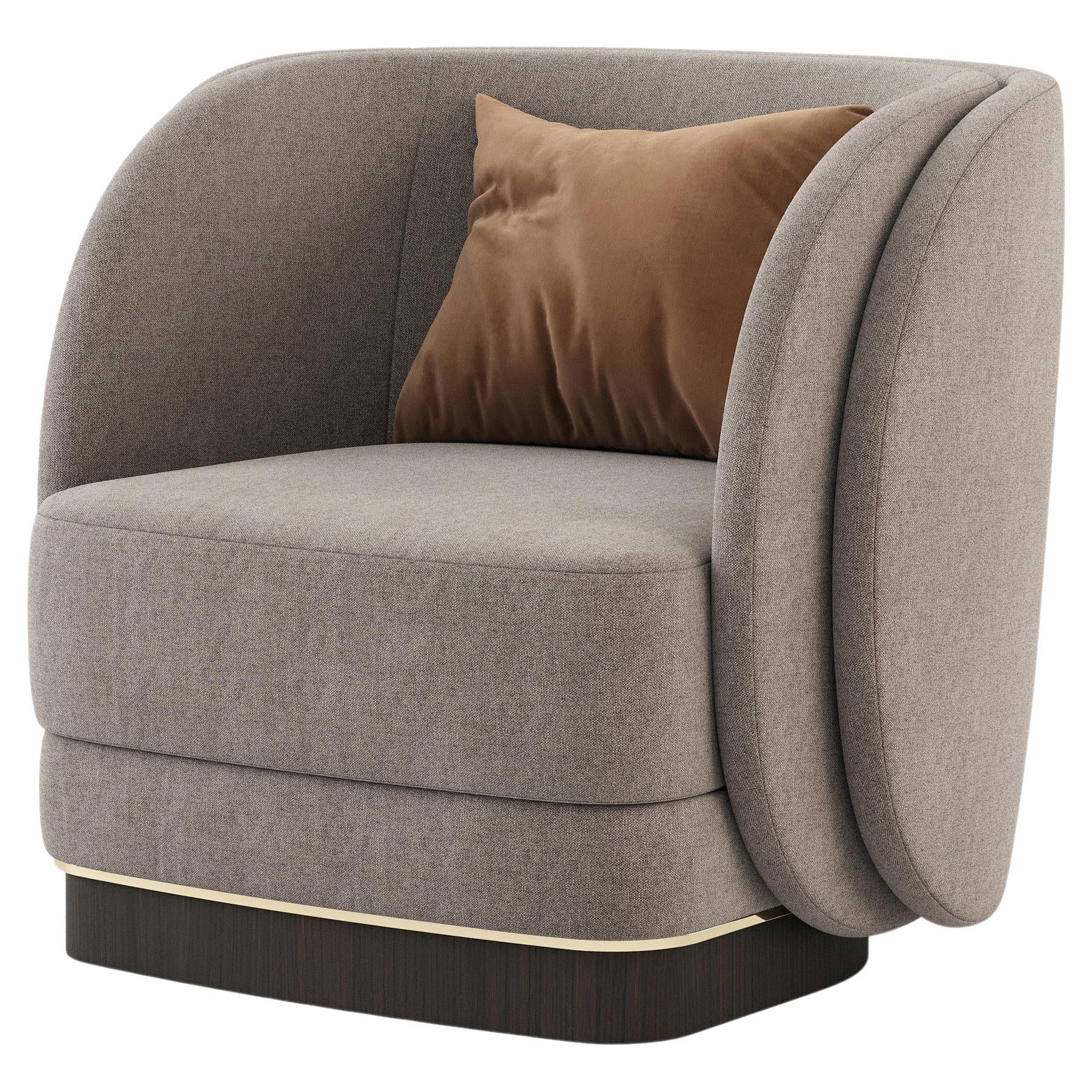 Custom Armchair Featuring Deep Convex Back For Sale at 1stDibs