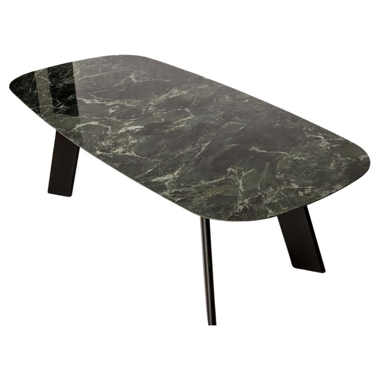 Contemporary Dining Table Ft. Shaped Soap Marble Top For Sale at 1stDibs