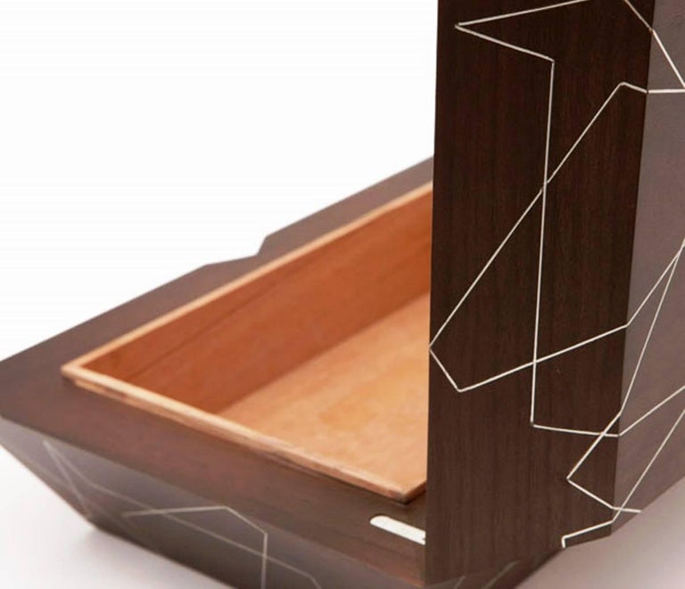 Star Cigar Box, Contemporary Gift, Walnut Cigar Box with Tin Inlay at ...