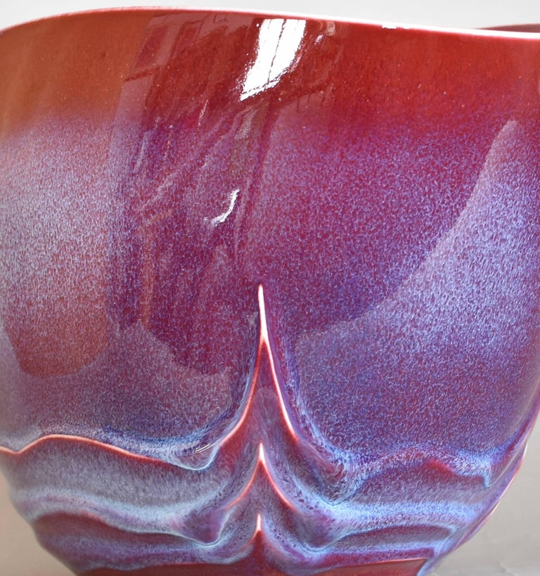 Porcelain Glazed Decorative Vase by Japanese Master Artist For Sale at ...