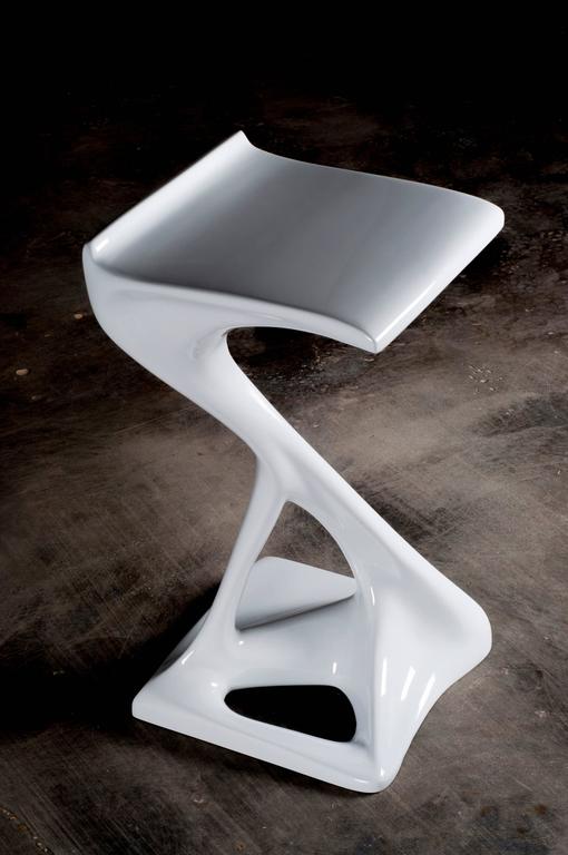 Amorph Attitude Bar Stool, Lacquered White, For Sale at 1stDibs ...