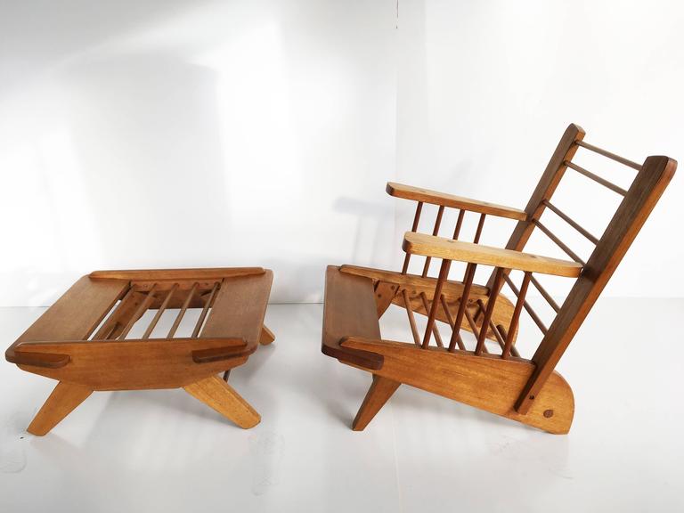 Set of Two Fred Ward Patterncraft Armchairs with Matching Footstools ...