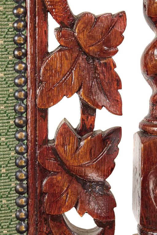 Carved Oak Baronial Throne For Sale at 1stDibs