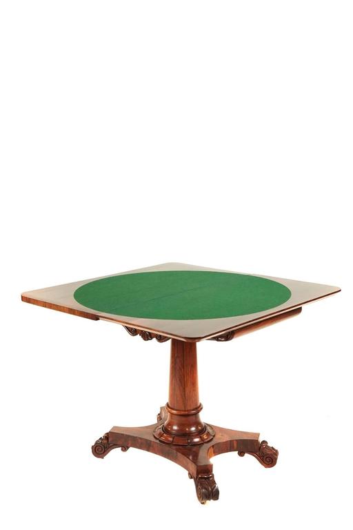 William IV Rosewood Card Table For Sale at 1stDibs