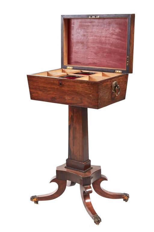 Regency Rosewood Teapoy For Sale at 1stDibs