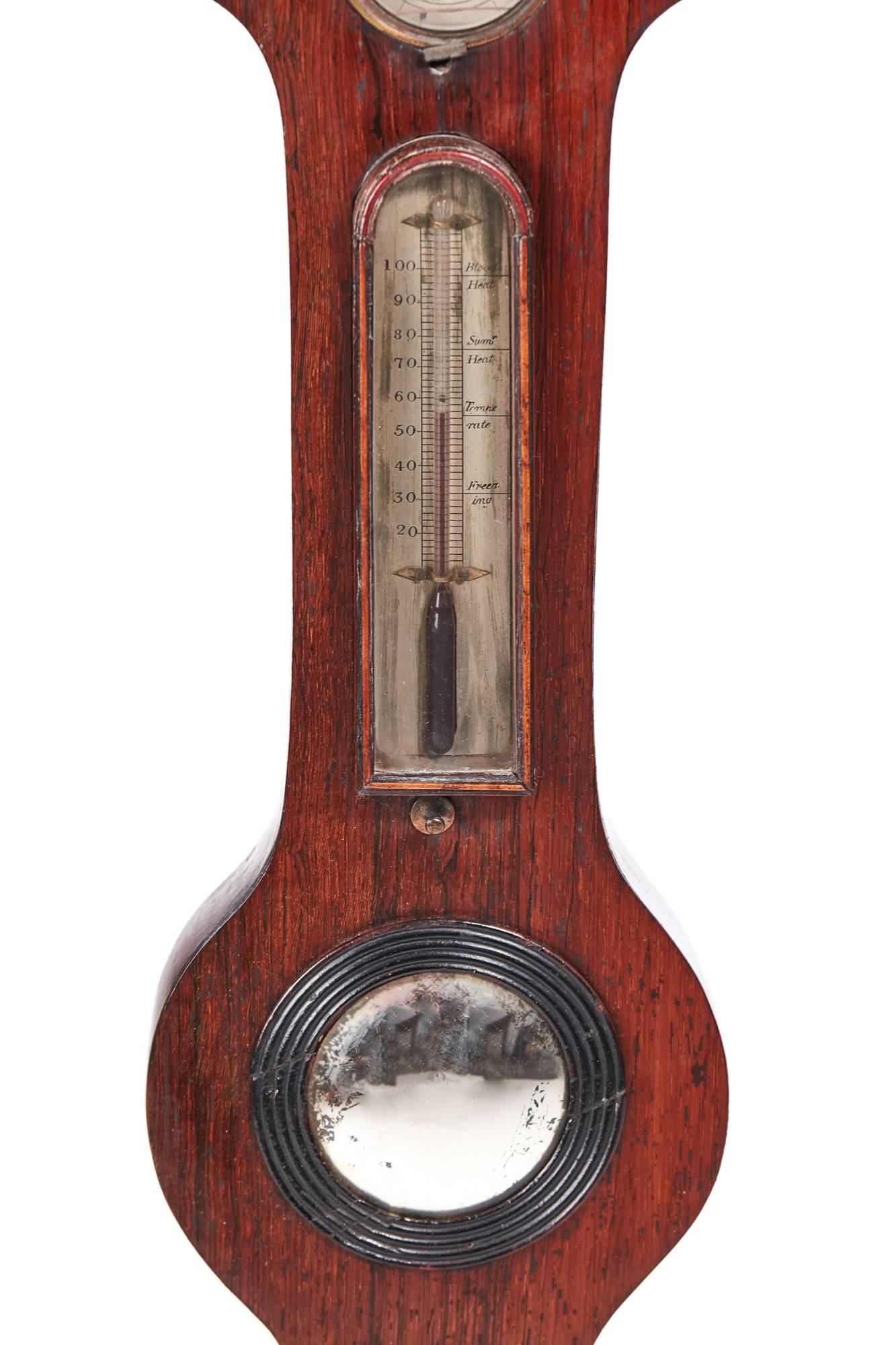 Large Antique Rosewood Banjo Barometer at 1stDibs | antique banjo barometer
