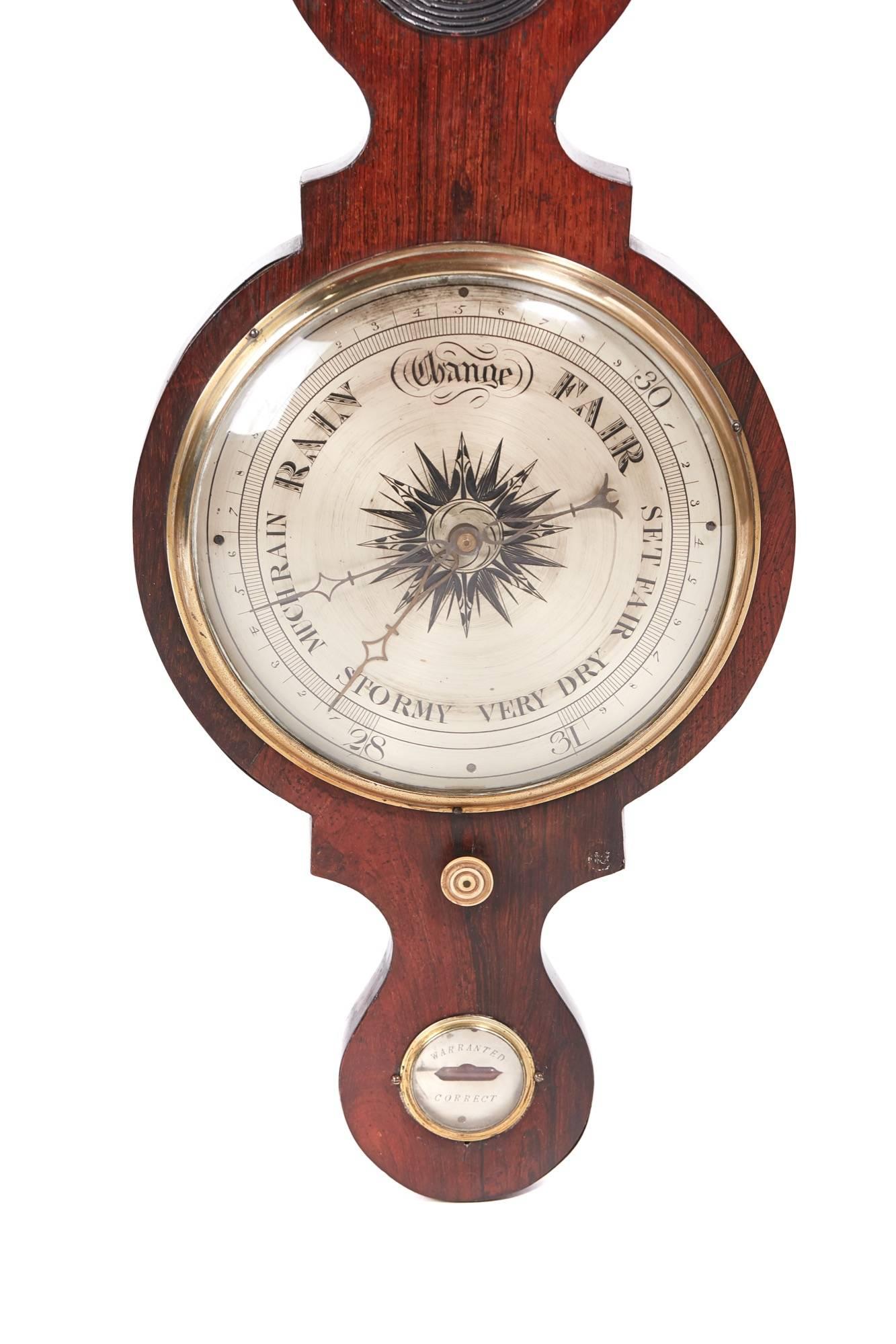 Large Antique Rosewood Banjo Barometer at 1stDibs | antique banjo barometer