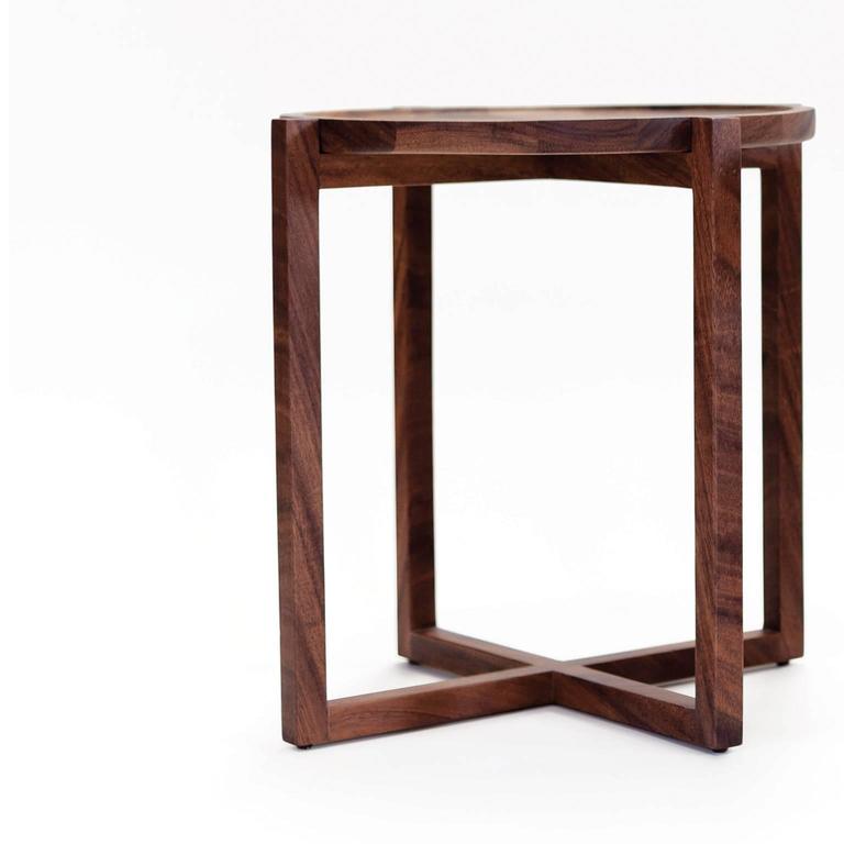 Contemporary Boton Three Side Table in Conacaste Solid Wood by Labrica ...