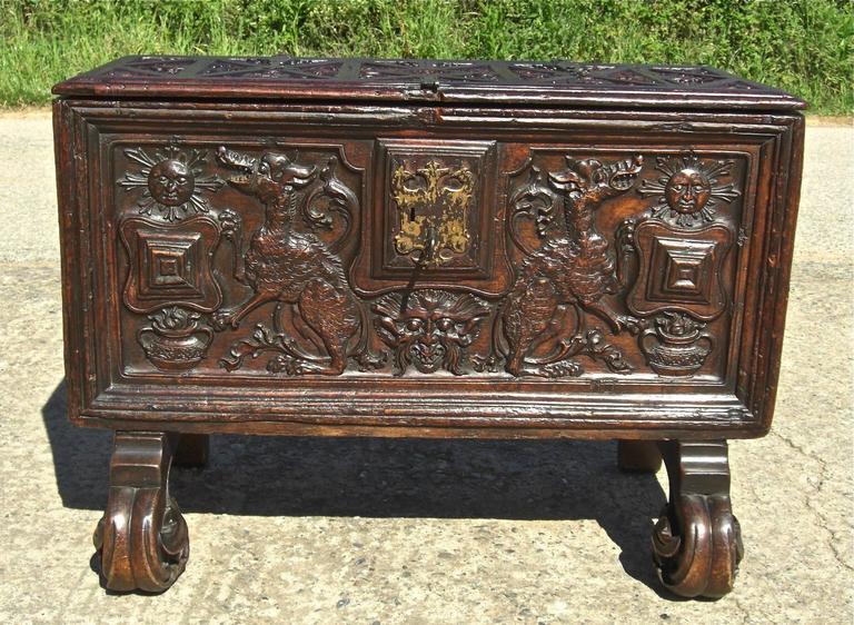 Early 16th Century Spanish Plateresque Chest, Cedar with Boxwood Inlay ...