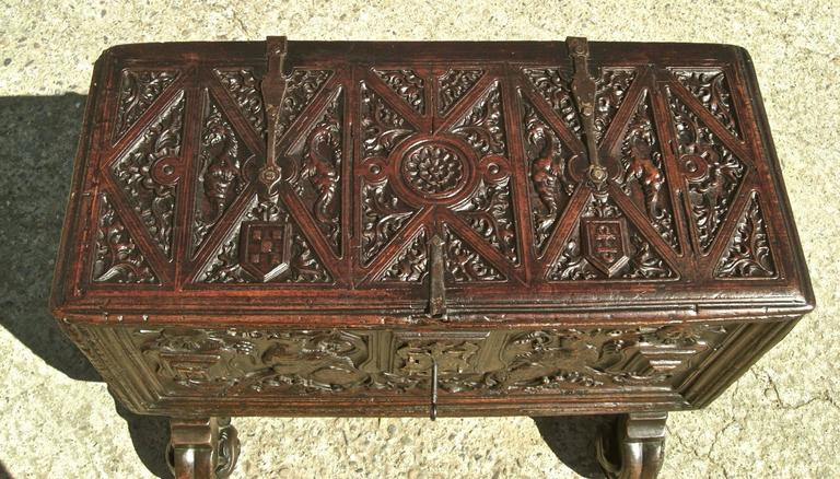 Early 16th Century Spanish Plateresque Chest, Cedar with Boxwood Inlay ...