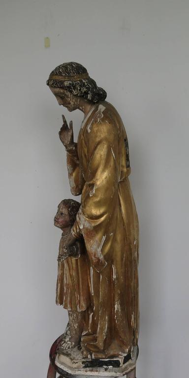 Carved and Gilded European Statue, 19th Century For Sale at 1stDibs