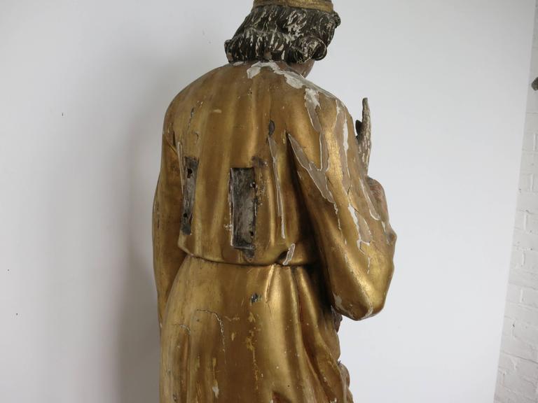 Carved and Gilded European Statue, 19th Century For Sale at 1stDibs