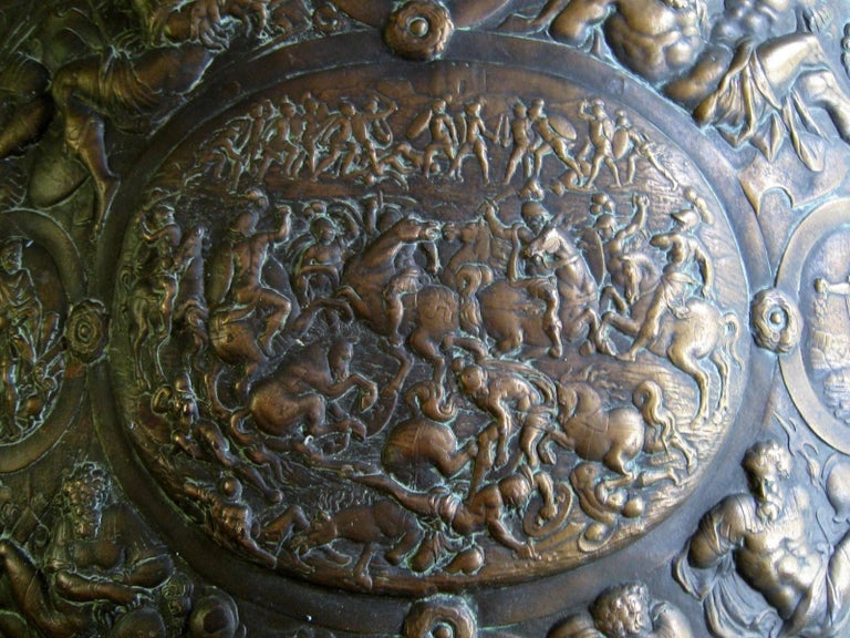 Cast Iron Renaissance Style Shield circa 1900 Antique Medieval Bronzed ...
