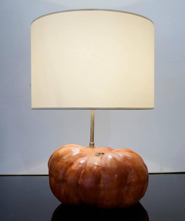 Mid-20th Century Ceramic Pumpkin Table Lamp For Sale at 1stDibs