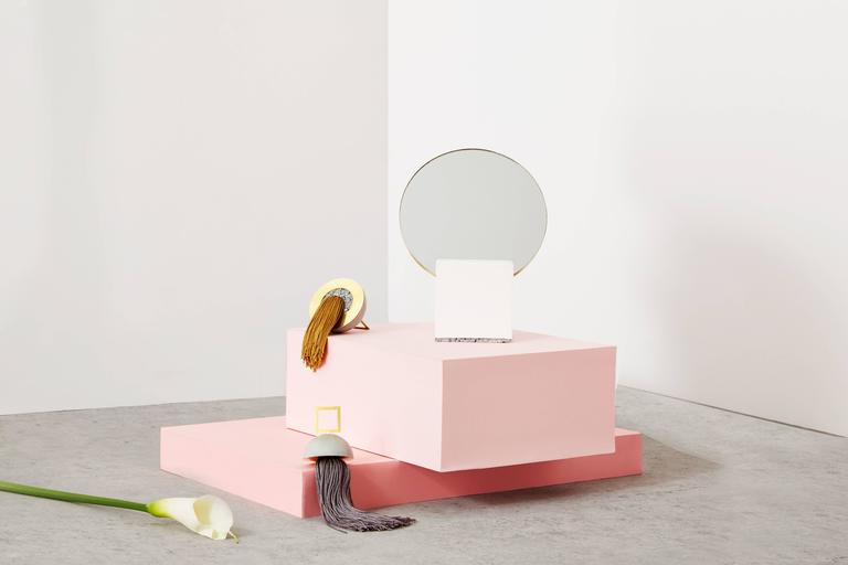 Slash Vanity Mirror Pink and Royal by Slash Objects, Made in USA For Sale at 1stDibs