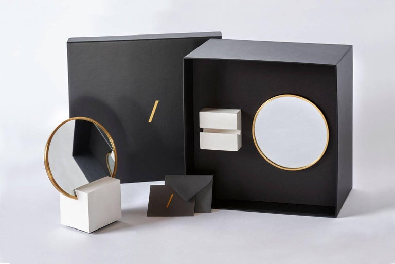 Slash Vanity Mirror White and Black by Slash Objects, Made in USA For Sale at 1stDibs