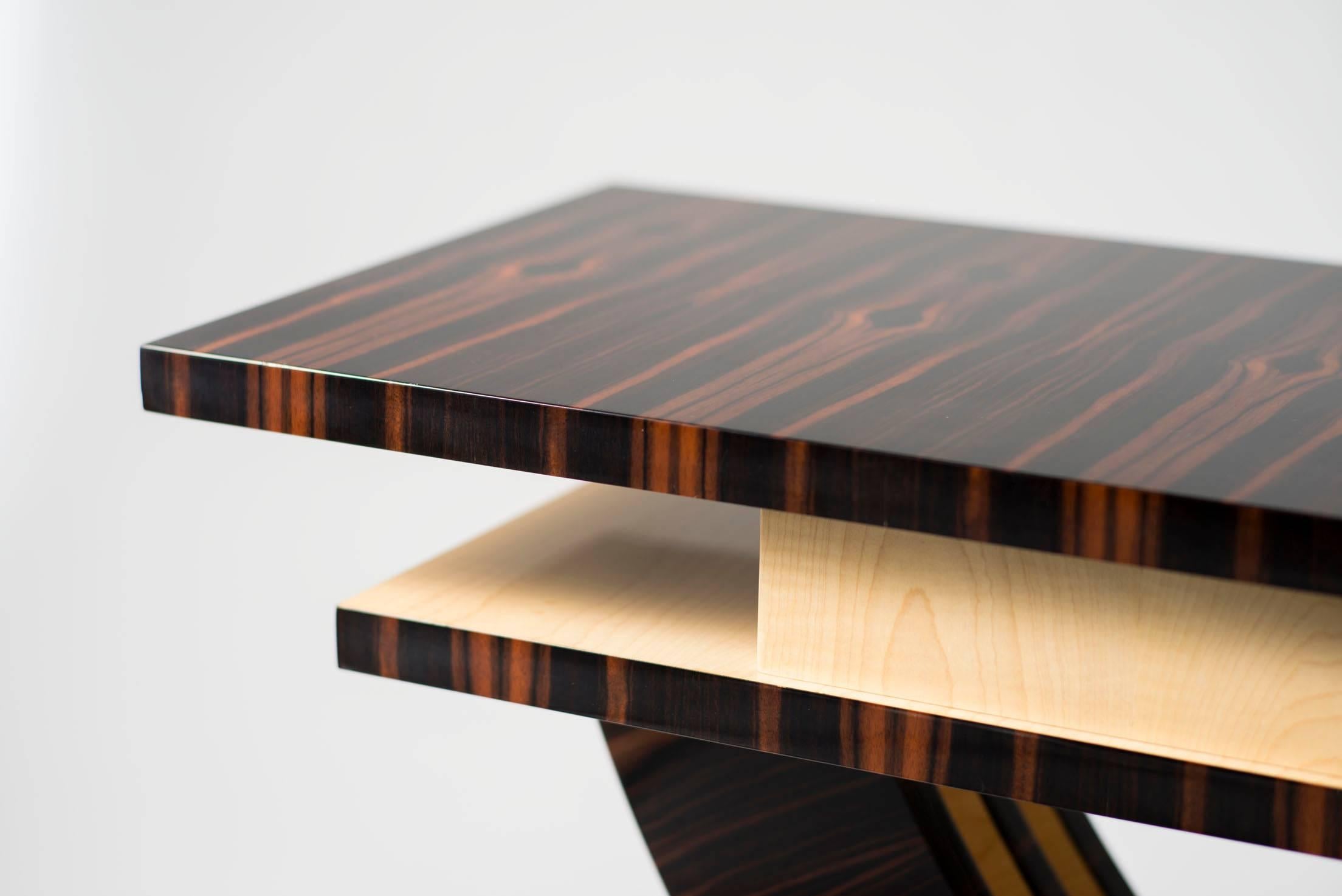 Macassar Ebony Console in Art Deco Style, Handmade in Italy by Master ...