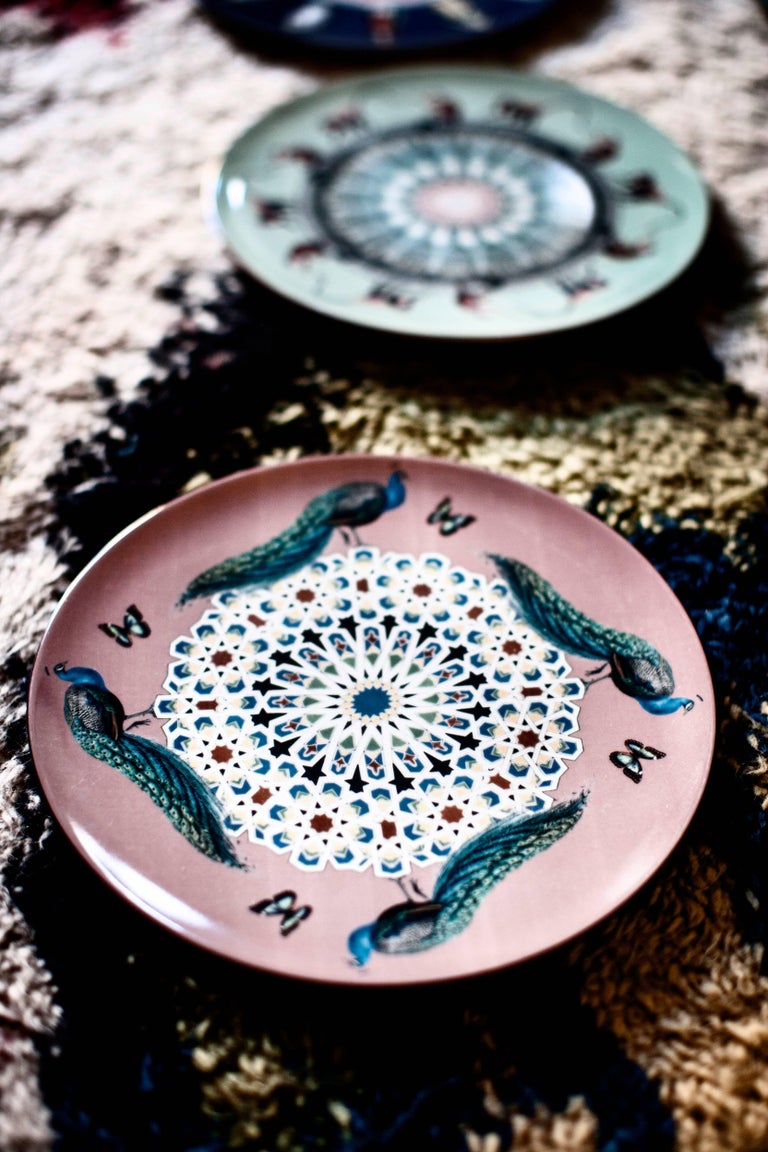 Pavoni Porcelain Dinner Plate by Vito Nesta for Les Ottomans, Made in ...