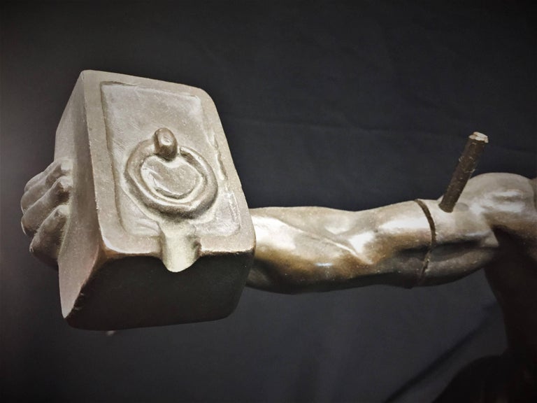 Paul Richer, Weightlifter, French Art Nouveau Bronze Sculpture, ca ...