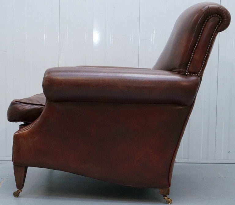 RRP £5800 Custom-Made George Smith Club Armchair Aged Brown Leather ...