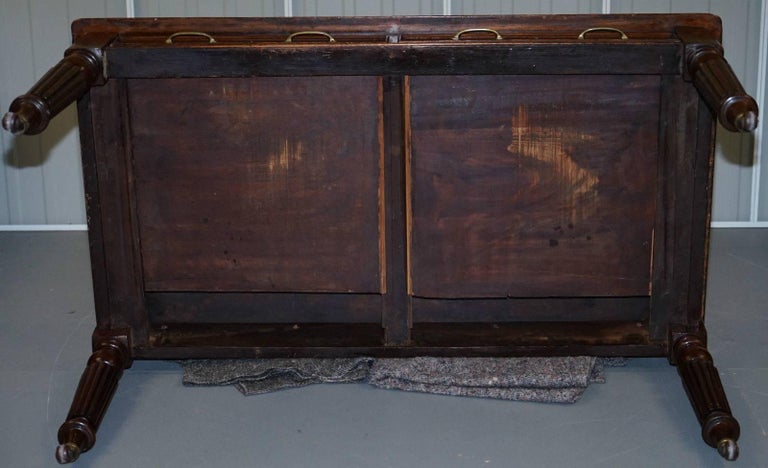Victorian Walnut Gillows Reeded Legs Leather Partner Desk at 1stDibs