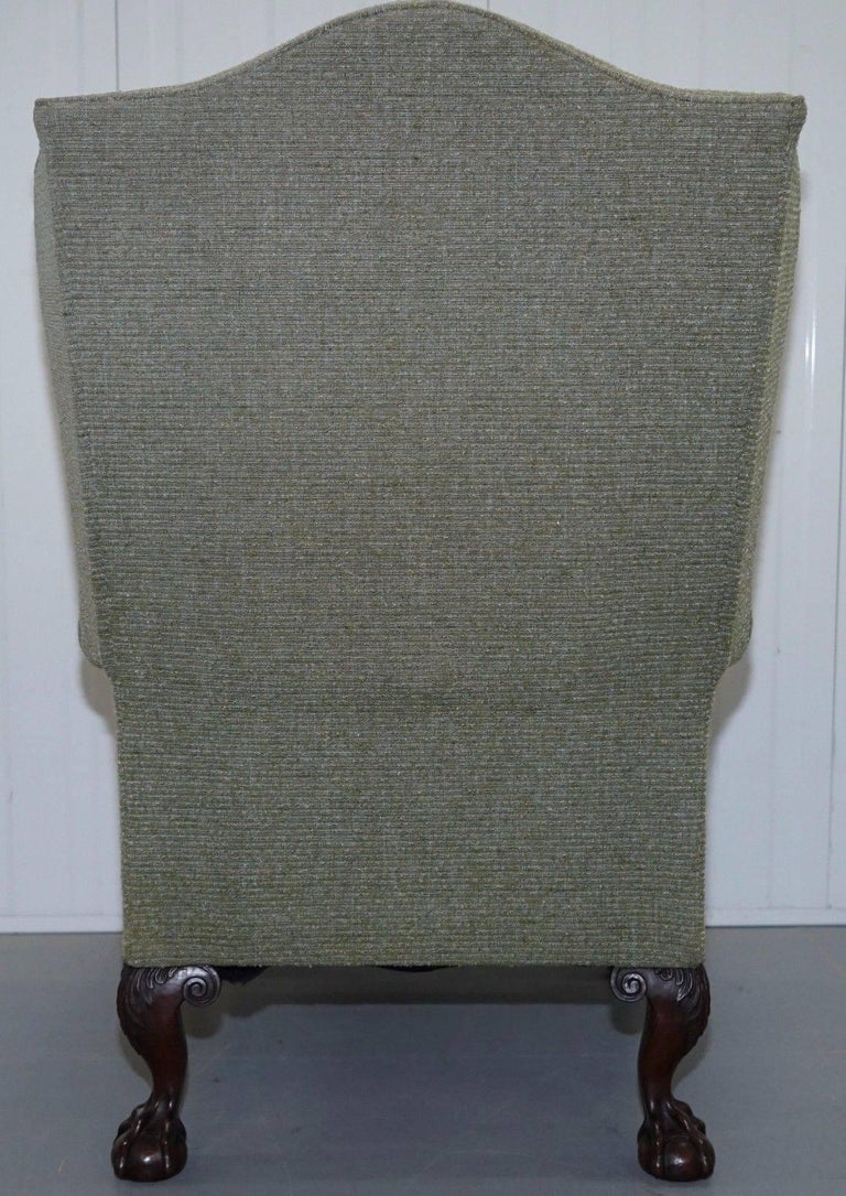 Georgian Irish Style Victorian Wingback Armchair Four-Claw and Ball ...