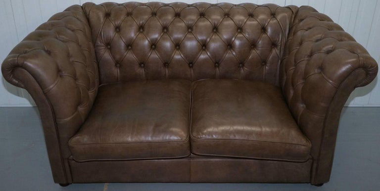 Rare Handmade Chesterfield Very Tall Club Sofa Luxury Leather at 1stDibs