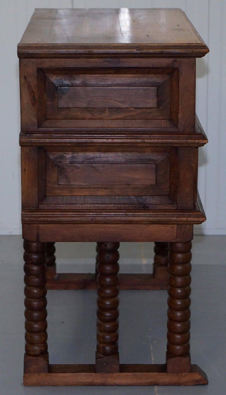 Solid Oak Bobbin Turned Triple Leg Sideboard Chest of Drawers Great ...