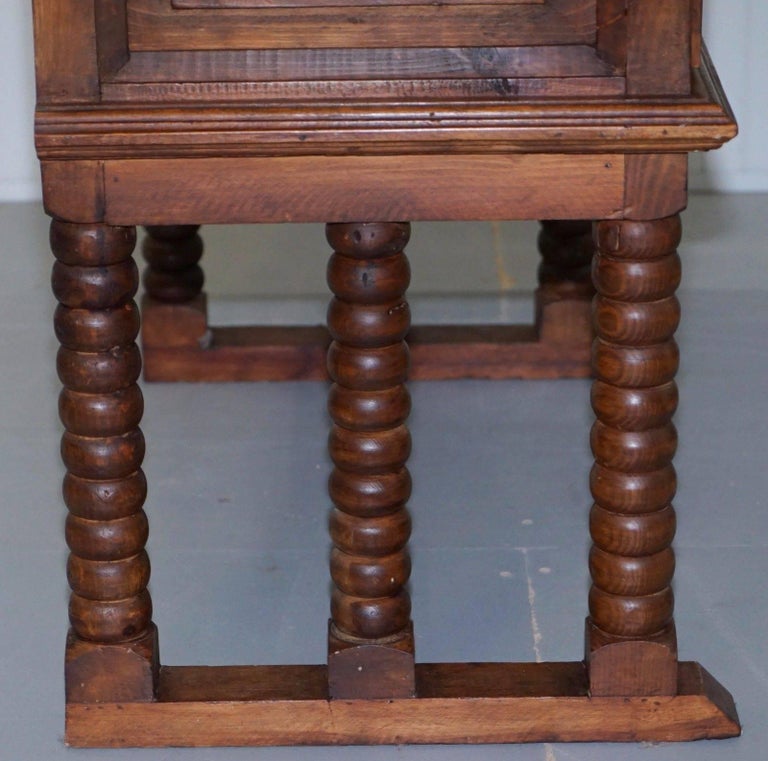 Solid Oak Bobbin Turned Triple Leg Sideboard Chest of Drawers Great ...