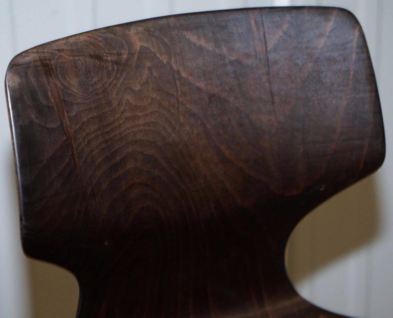 Set of Four Rare 1970 Pagholz FPF Elmar Flotto Stacking Dining Chairs ...