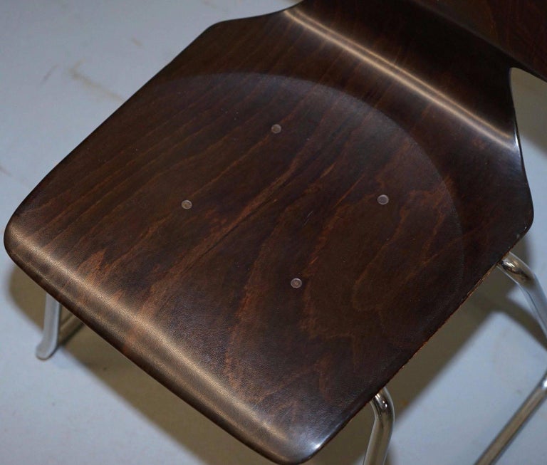 Set of Four Rare 1970 Pagholz FPF Elmar Flotto Stacking Dining Chairs ...