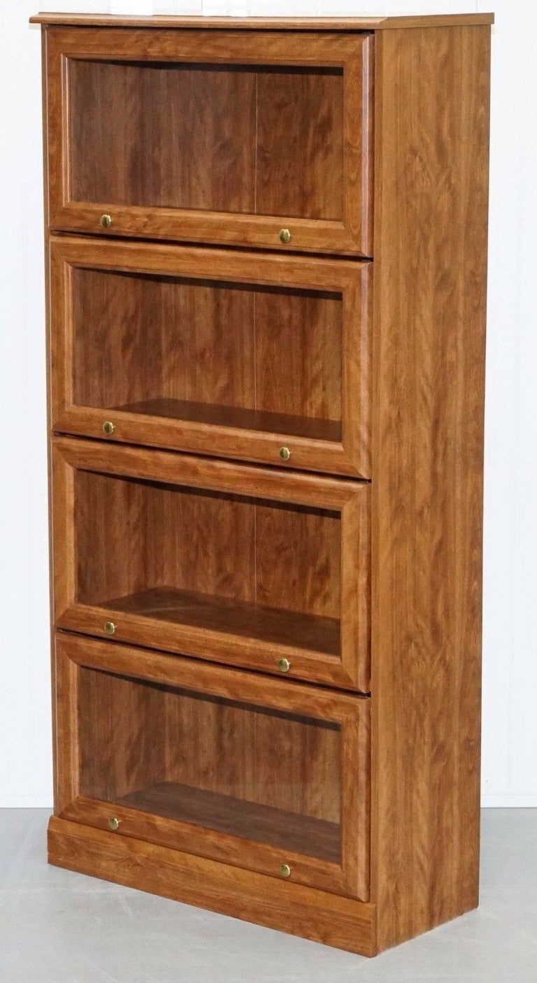 Folding Glass Doored Library Legal Bookcase Simulated Mahogany Minty ...