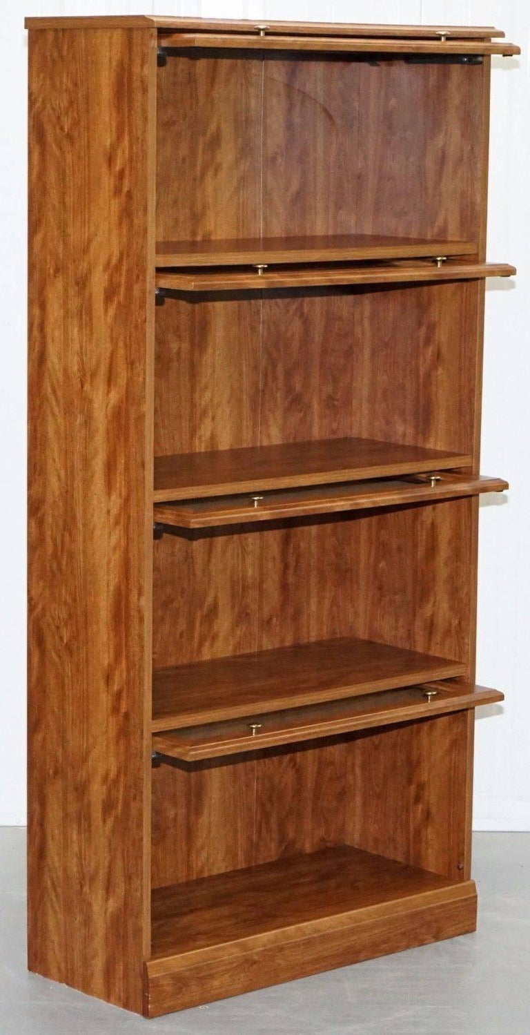 Folding Glass Doored Library Legal Bookcase Simulated Mahogany Minty ...