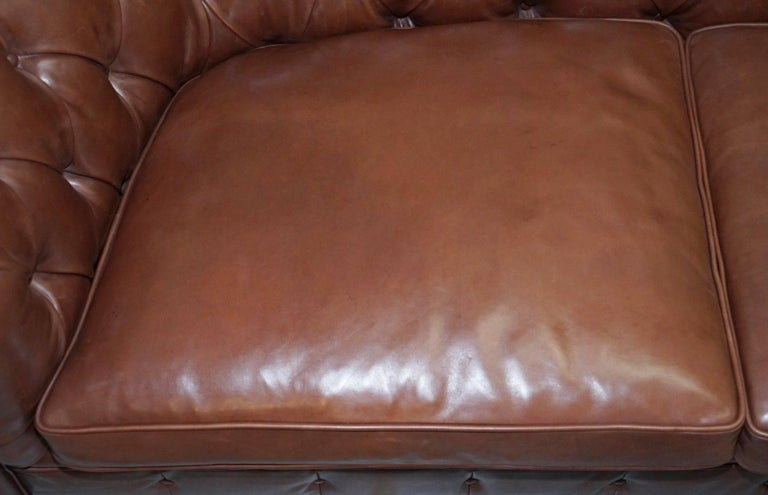 Very Rare Bfelix Chesterfield Silky Soft Italian Brown Leather Sofa at ...